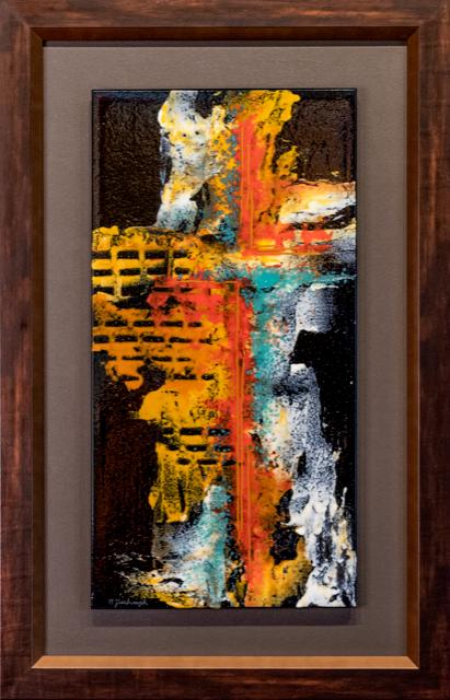 Among Us - Nancy Yarbrough - 22.5" x 14.5" - Powdered Glass on Glass ...