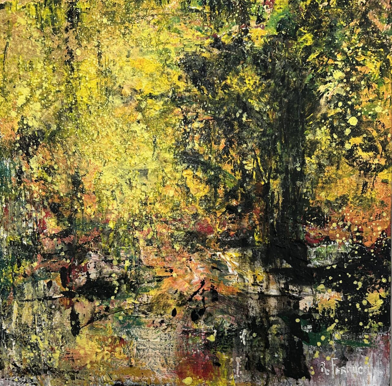 Backwater - Robert Louis Ferrucci - 24" x 24" - Mixed Media on Canvas ...